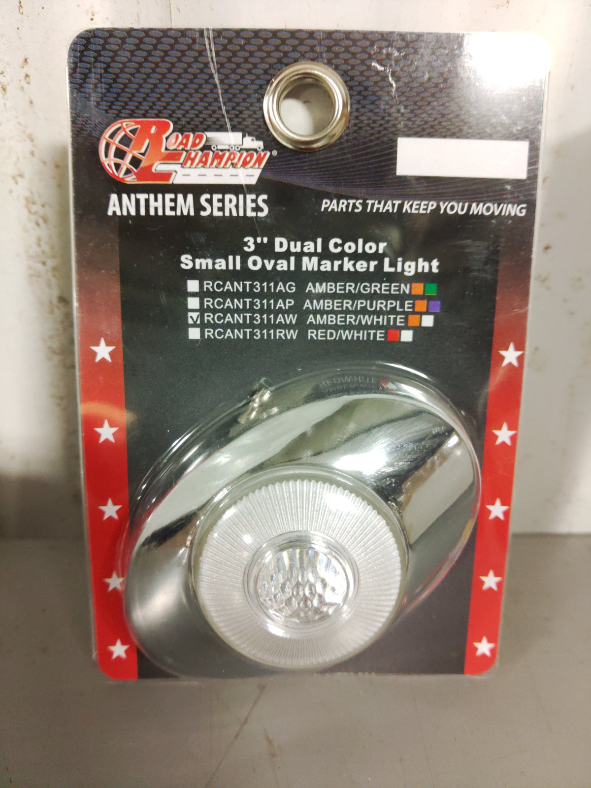 Road Champion RCANT311AW 3" Dual Color small oval marker light amber/w ...