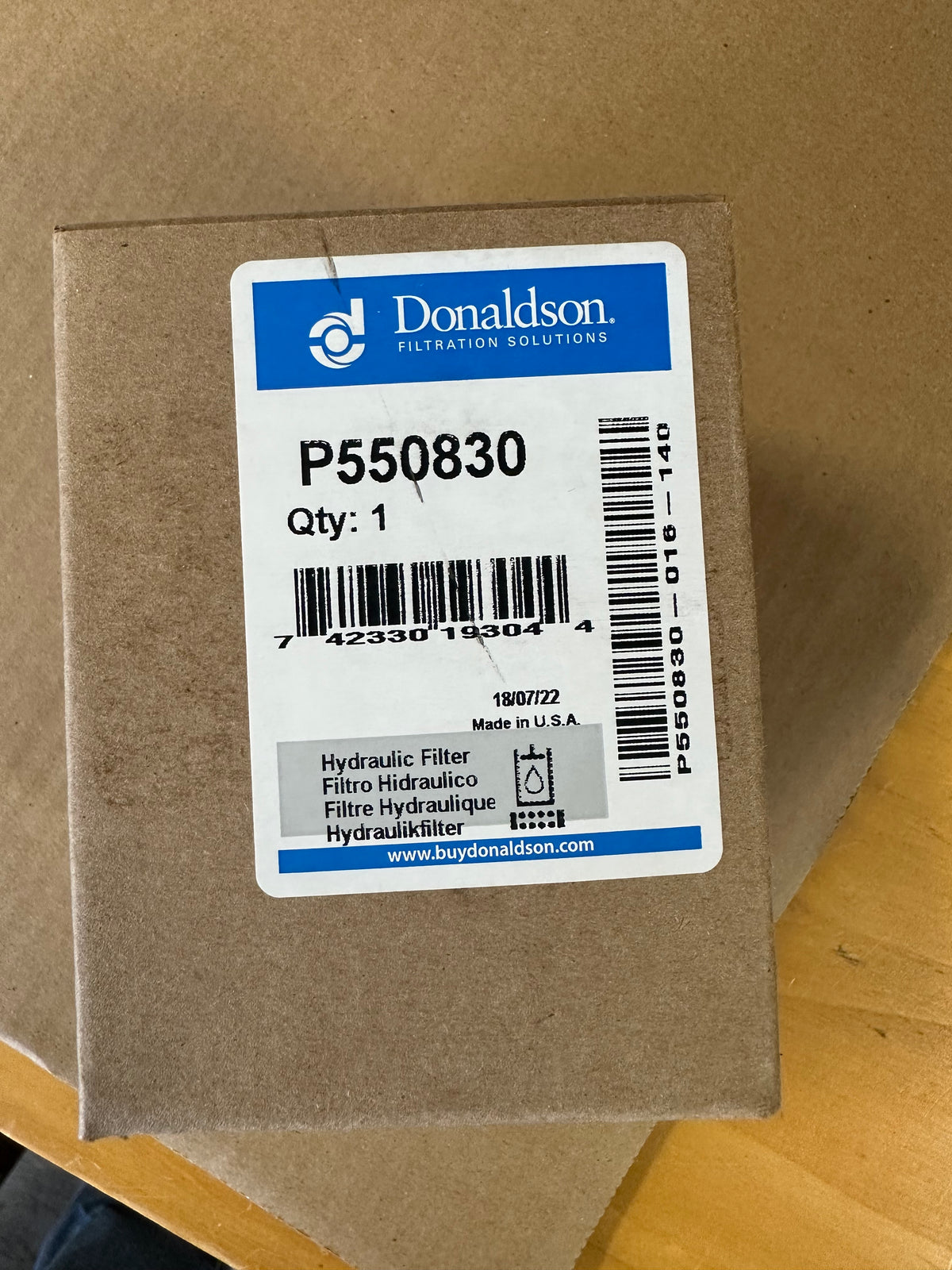 Donaldson Hydraulic Filter Power steering P550830 New Part — North ...