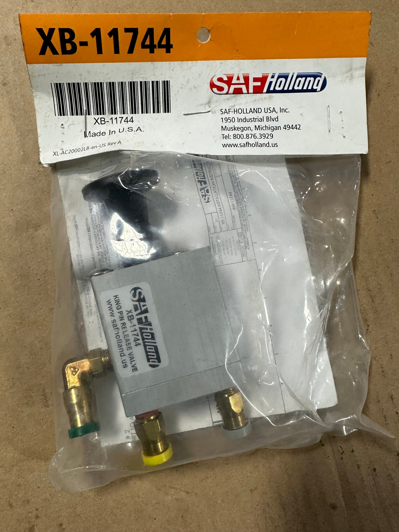 SAF Holland XB-11744 King Pin Release Valve New Part — North Georgia ...