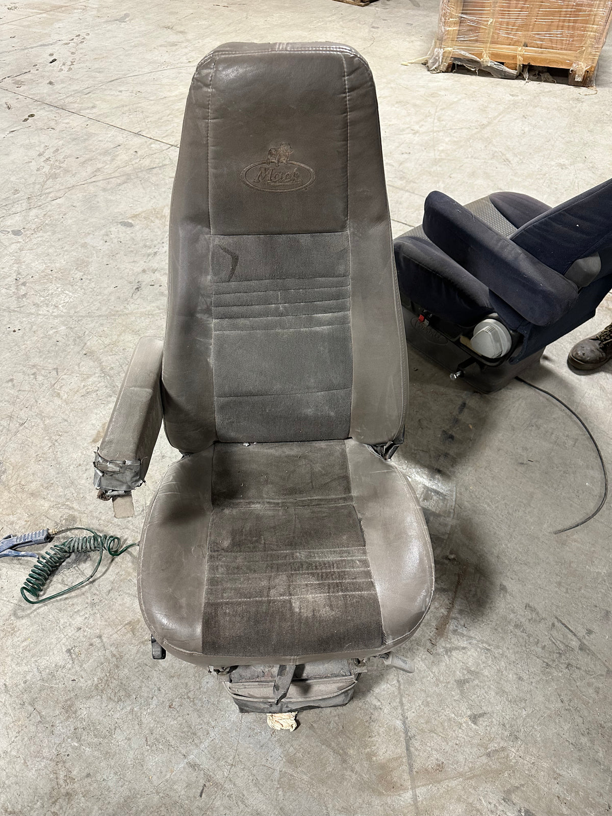 Mack Grey Seat Used Part with base — North Georgia Trucks and Parts
